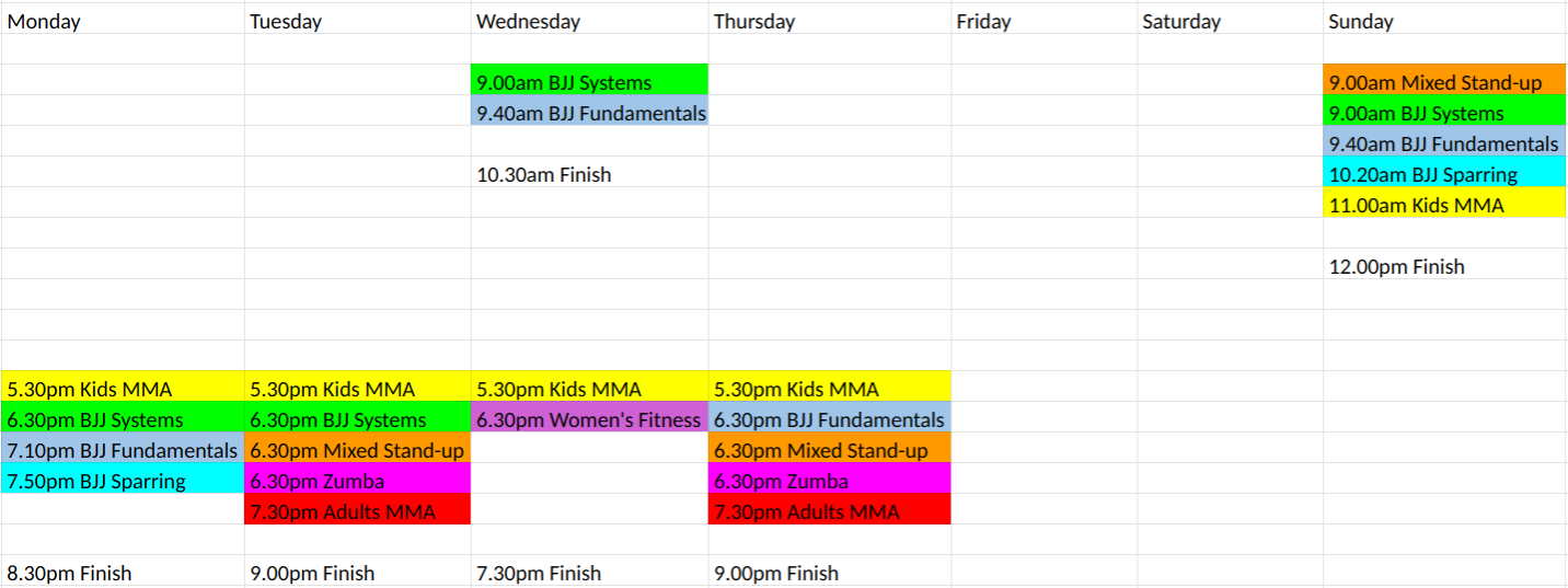 Class times | The MAC